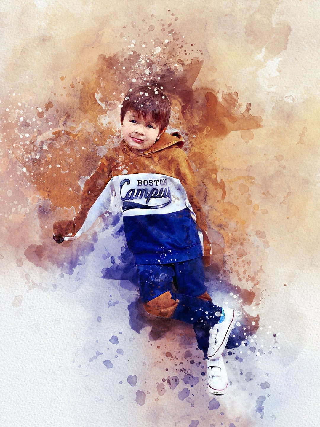 Watercolor Child Portrait - Etsy