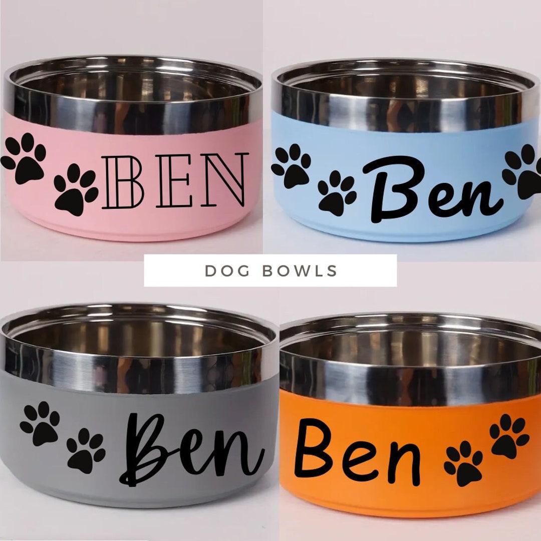 Custom Pet Bowl, Personalized Dog Bowls, Metal Cat Bowls, Pink Dog Bowl ...