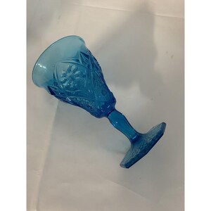 Vintage Blue Cutglass Goblet Glassware Mid-centruy Elegant Regeant - Etsy
