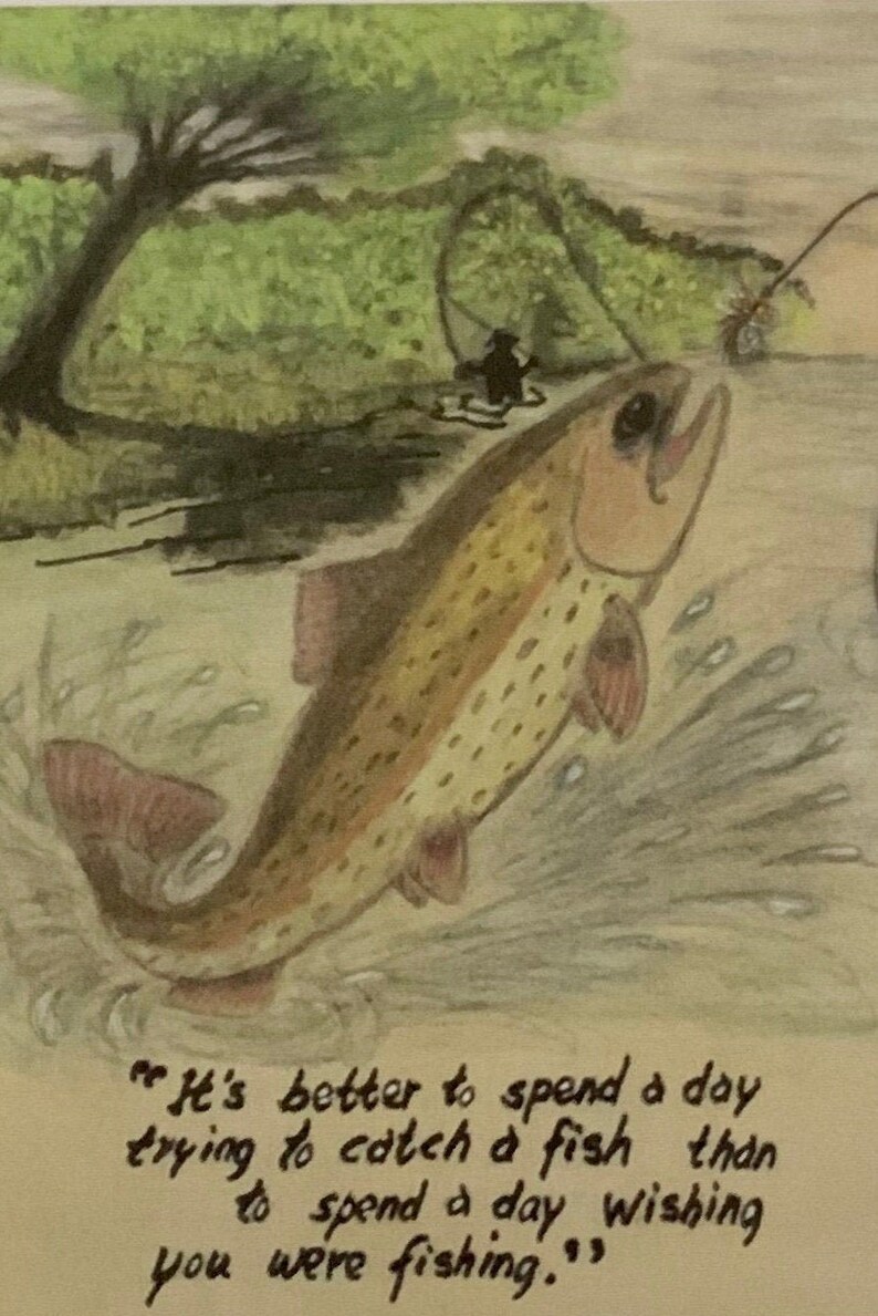 A Day Fishing Note Cards 6 - Etsy