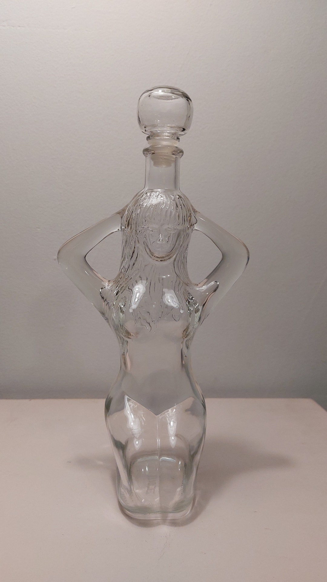 Vintage Glazen Karaf in De Vorm Van Een Vrouw - Etsy