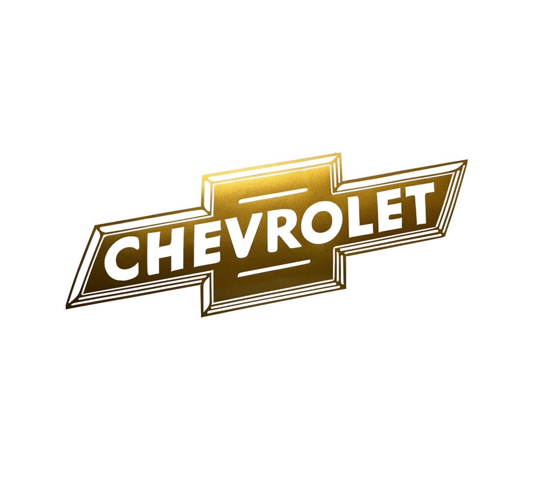 Chevy Bowtie Vinyl Decal in Gold 6"in W X 2.7"in H - Etsy