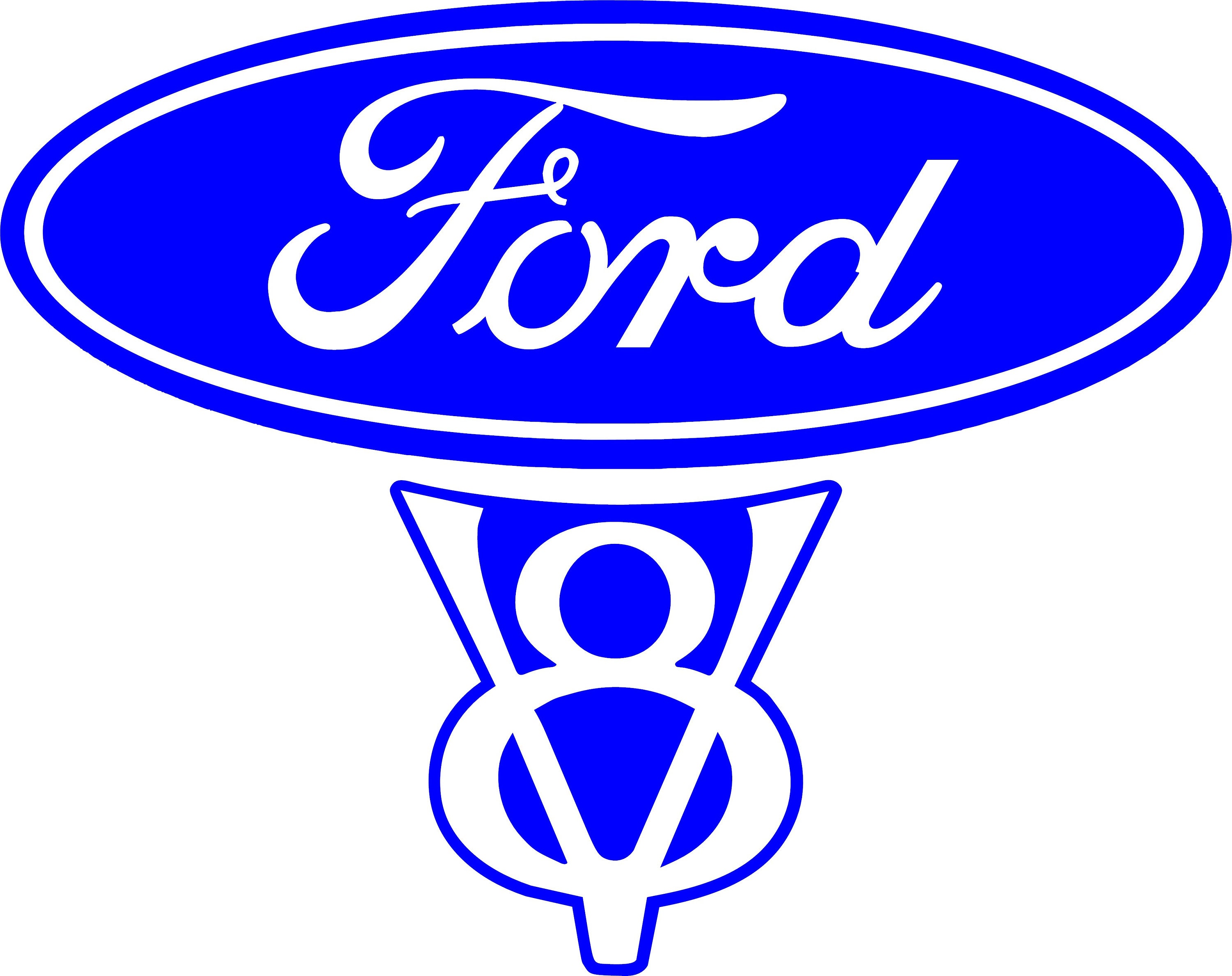 Ford V8 Vintage Decal 5.6"w X 4.5"h in Blue or Red and Other Colors ...