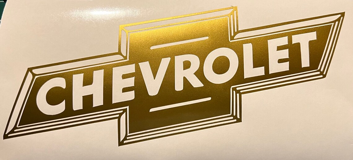 Chevy Bowtie Vinyl Decal in Gold 6in W X 2.7in H - Etsy