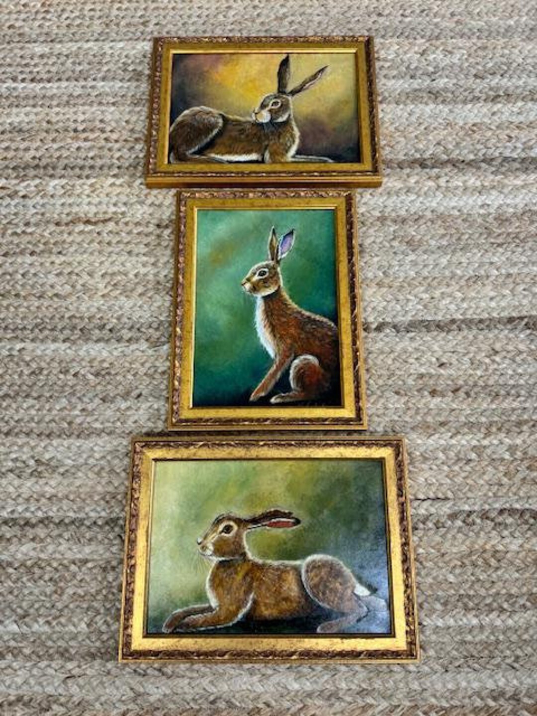 Original Art Oil on Board Impressionist Bunny Rabbit Painting ...