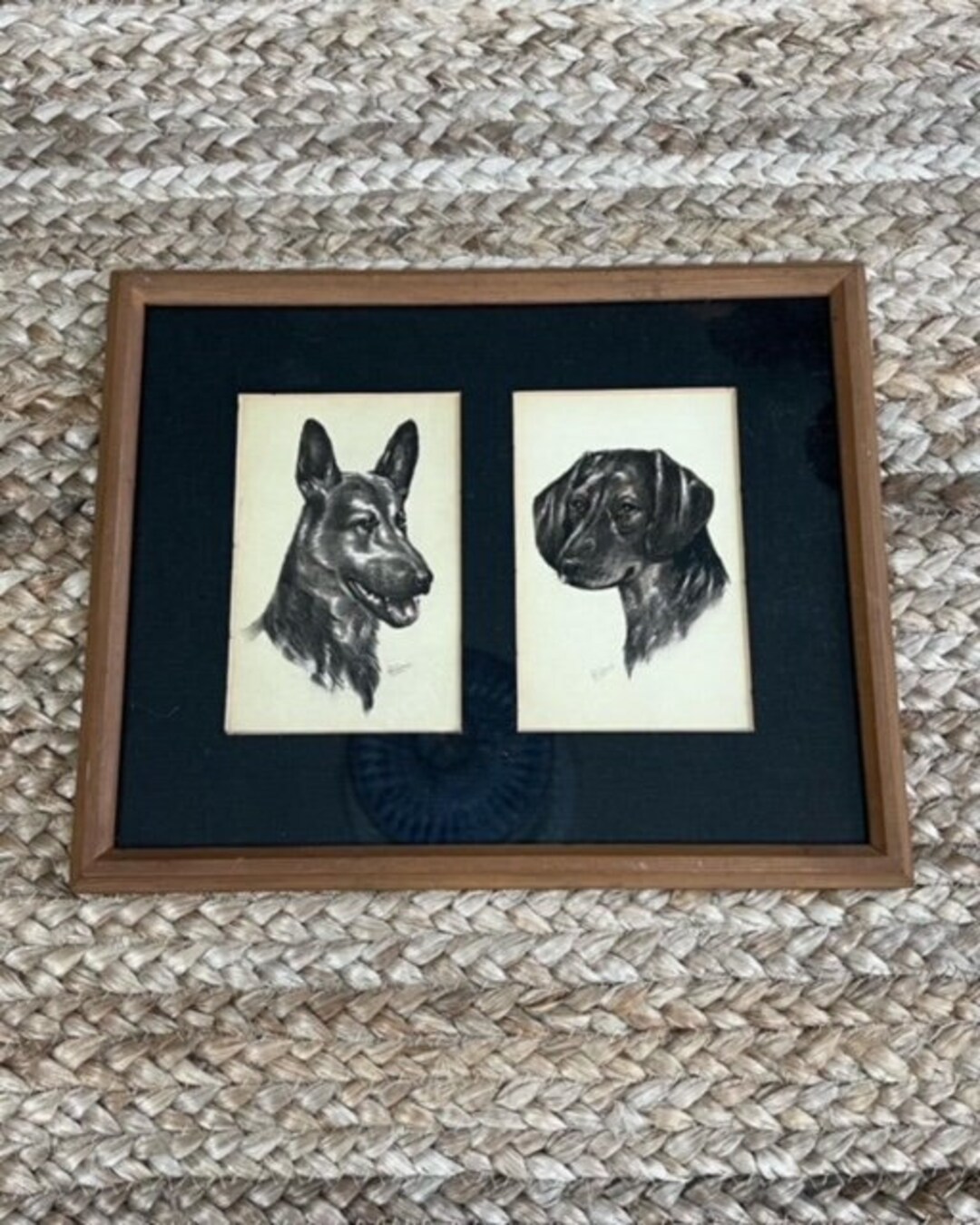 Vintage Framed Dog Lithograph - Equestrian Decor - Preppy Eclectic ...