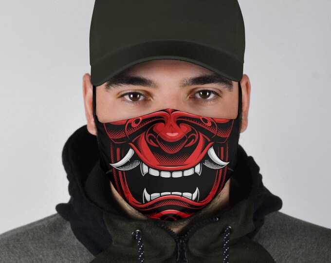 Japanese Samurai Warrior Face Mask Creative Neck Gaiter - Etsy