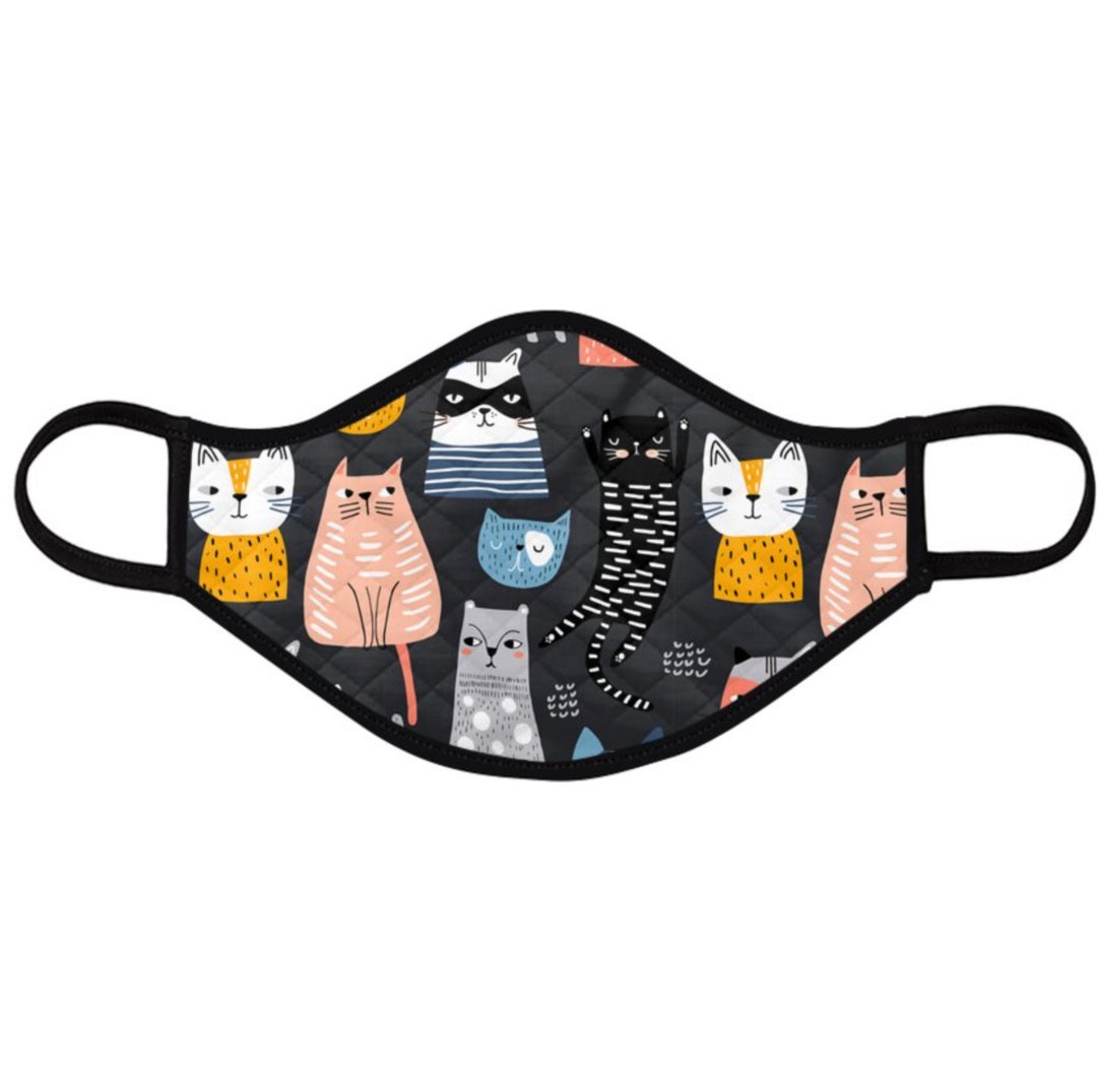 Cat Lovers Pattern Face Mask | Cat Print Face Mask - Small-medium-large ...