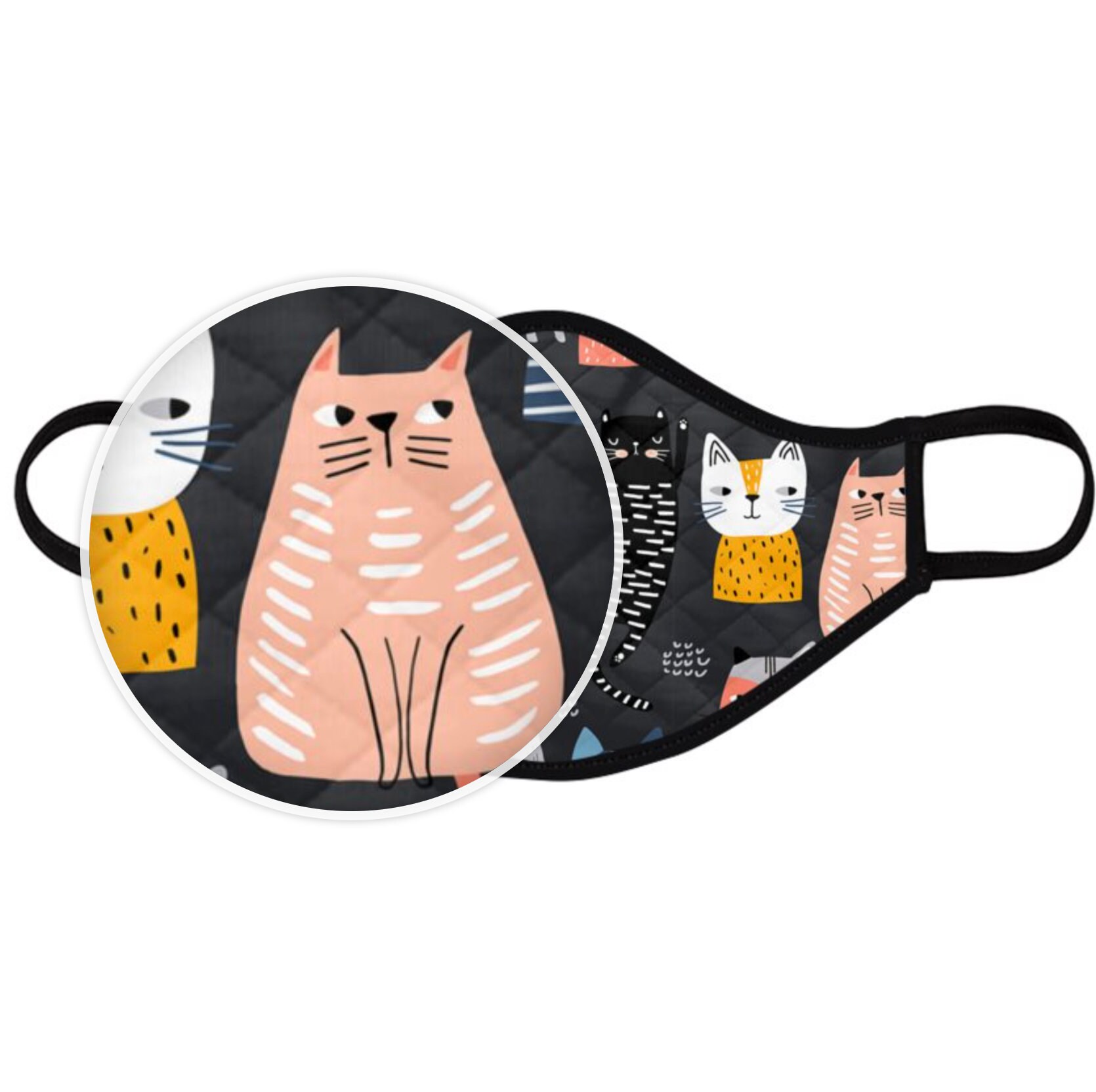 Cat Lovers Pattern Face Mask Cat Print Face Mask | Etsy