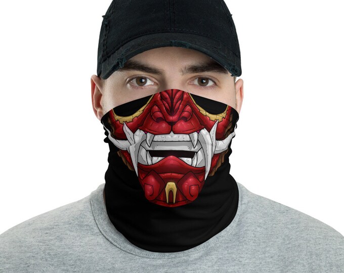 Japanese Samurai Warrior Face Mask Full Color Creative Neck - Etsy