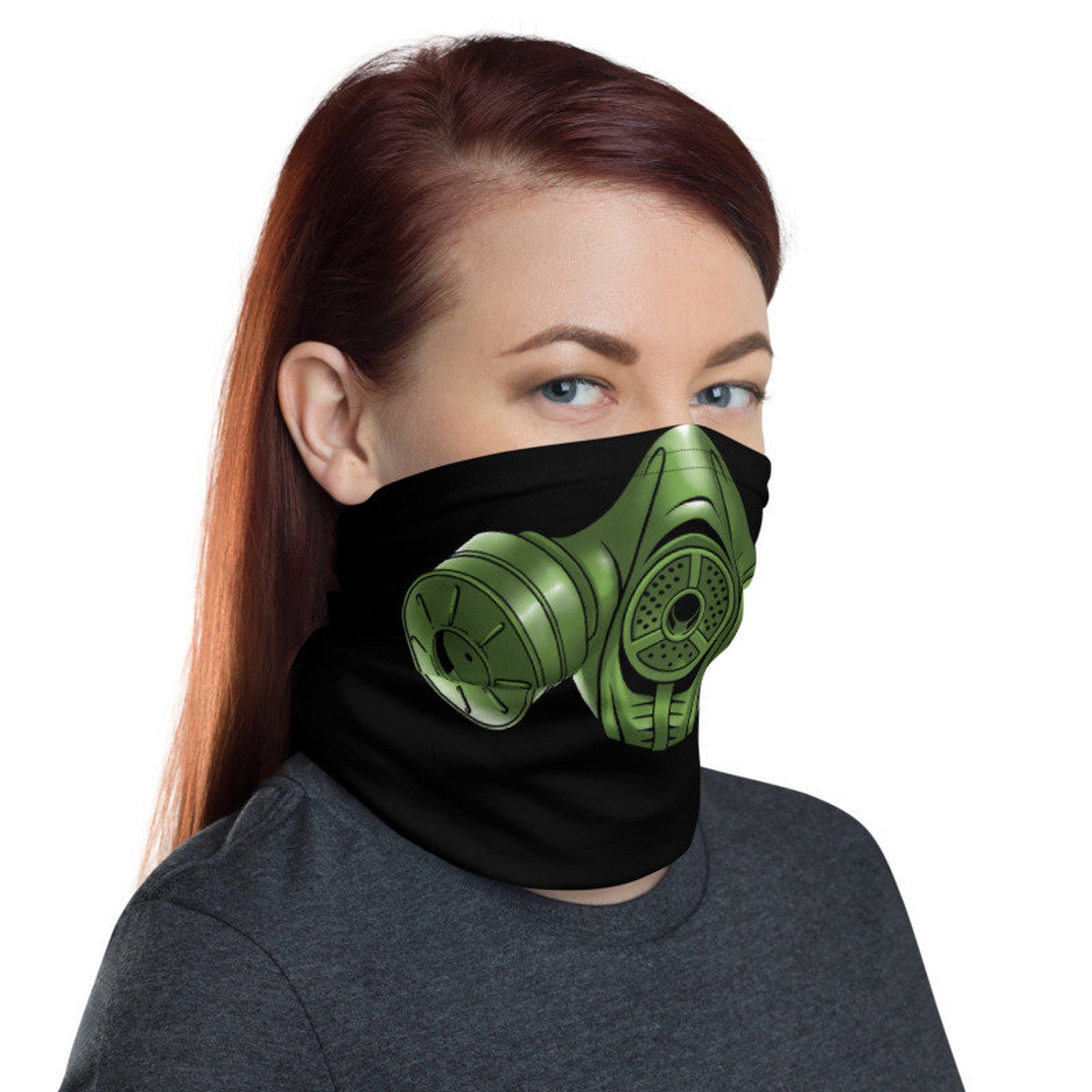 Gas Mask Print Face Mask Creative Neck Gaiter Headband - Etsy