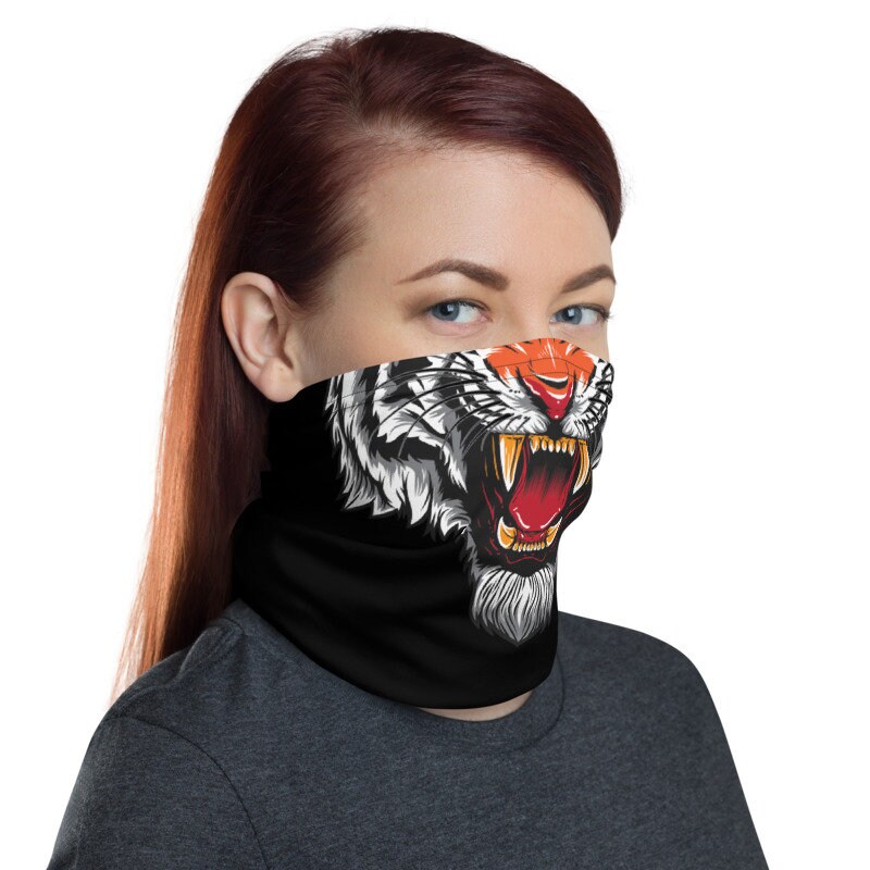Tiger Face Mask | Full Color Creative Neck Gaiter | Headband Balaclava ...