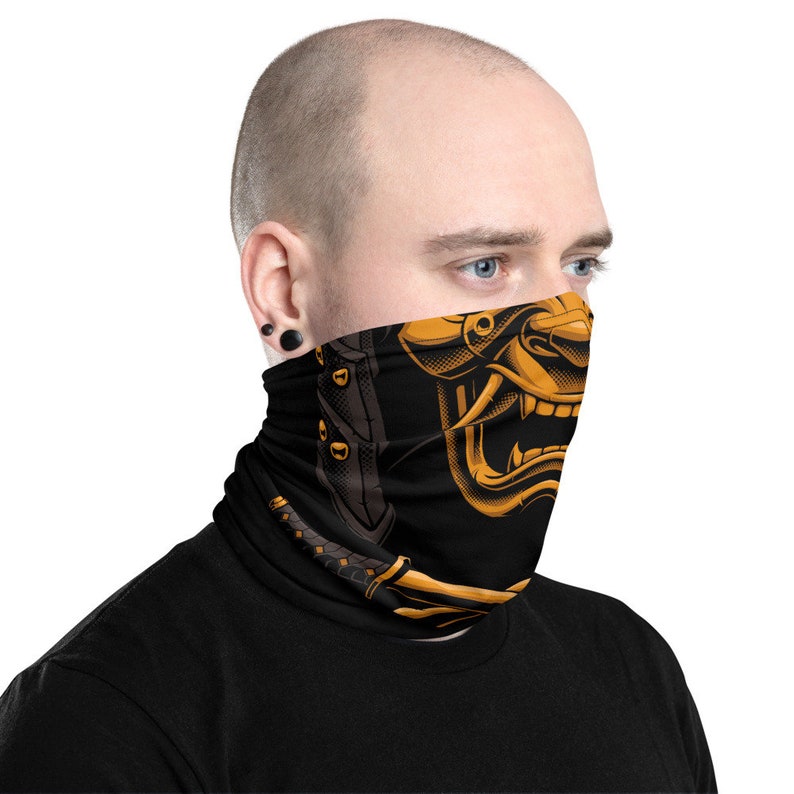 Japanese Samurai Warrior Face Mask | Creative Neck Gaiter | Headband ...