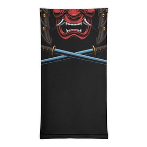 Japanese Samurai Warrior Face Mask | Full Color Creative Neck Gaiter ...
