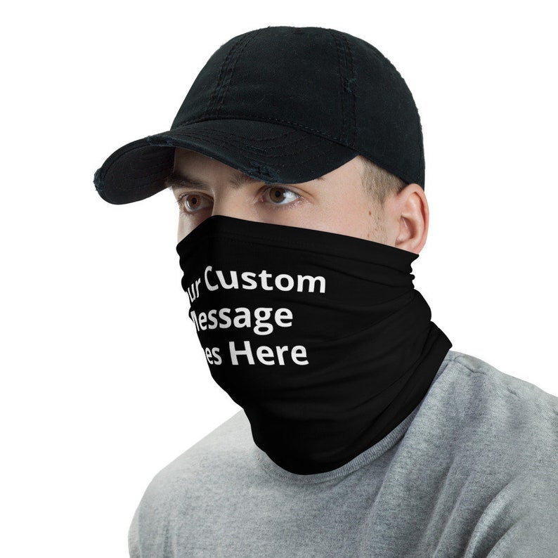 Personalized Neck Gaiter Custom Black Face Shield Face Mask - Etsy