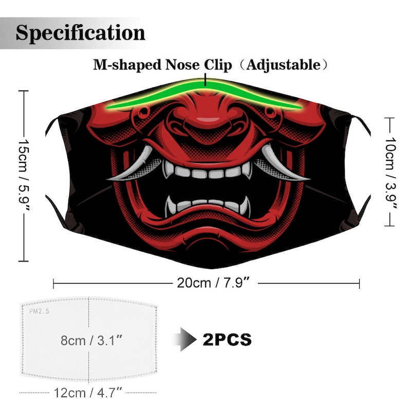 Japanese Samurai Warrior Face Mask Face Cover Dust Proof - Etsy