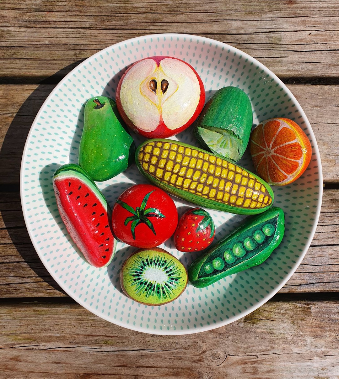 Food Painted Stones - Etsy