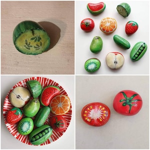 Food Painted Stones - Etsy