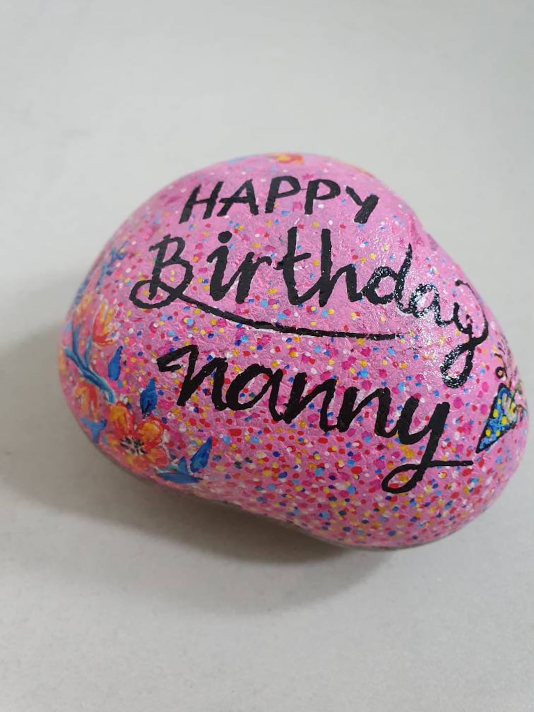 Happy Birthday Painted Stone - Etsy