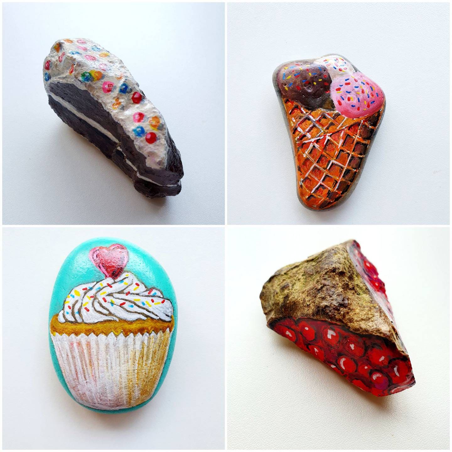 Food painted stones | Etsy
