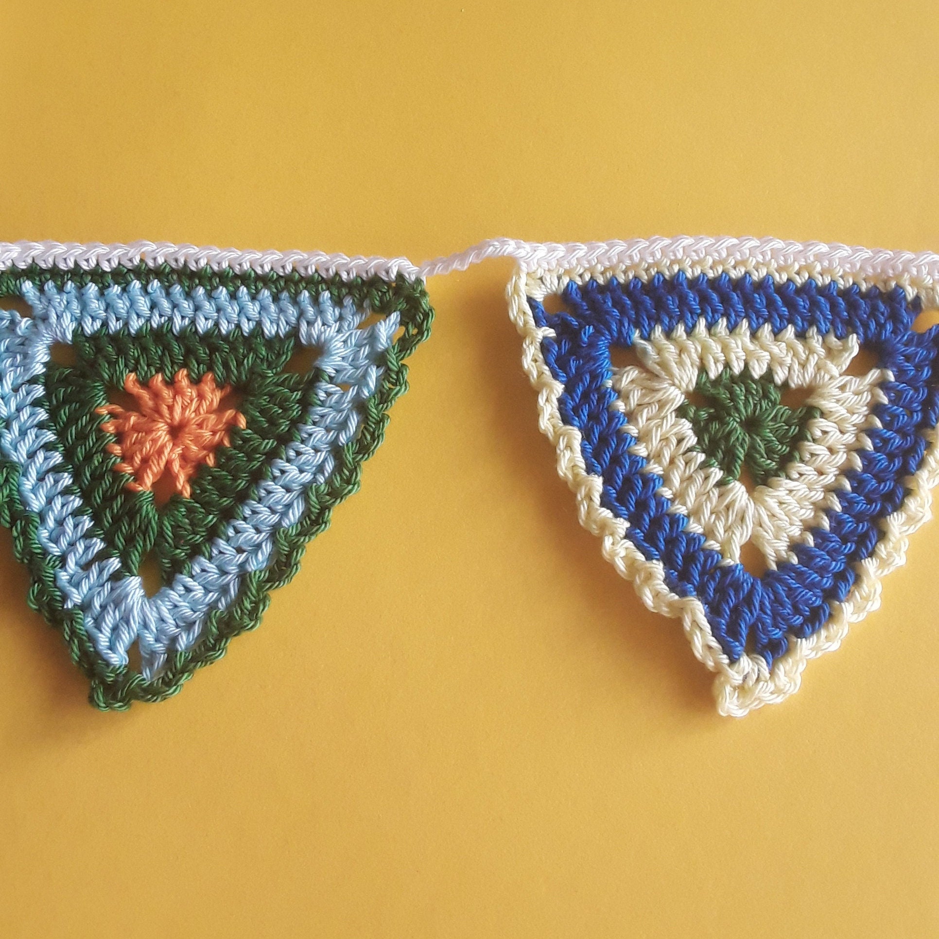 Crocheted Pennant Chain granny Square Garland - Etsy