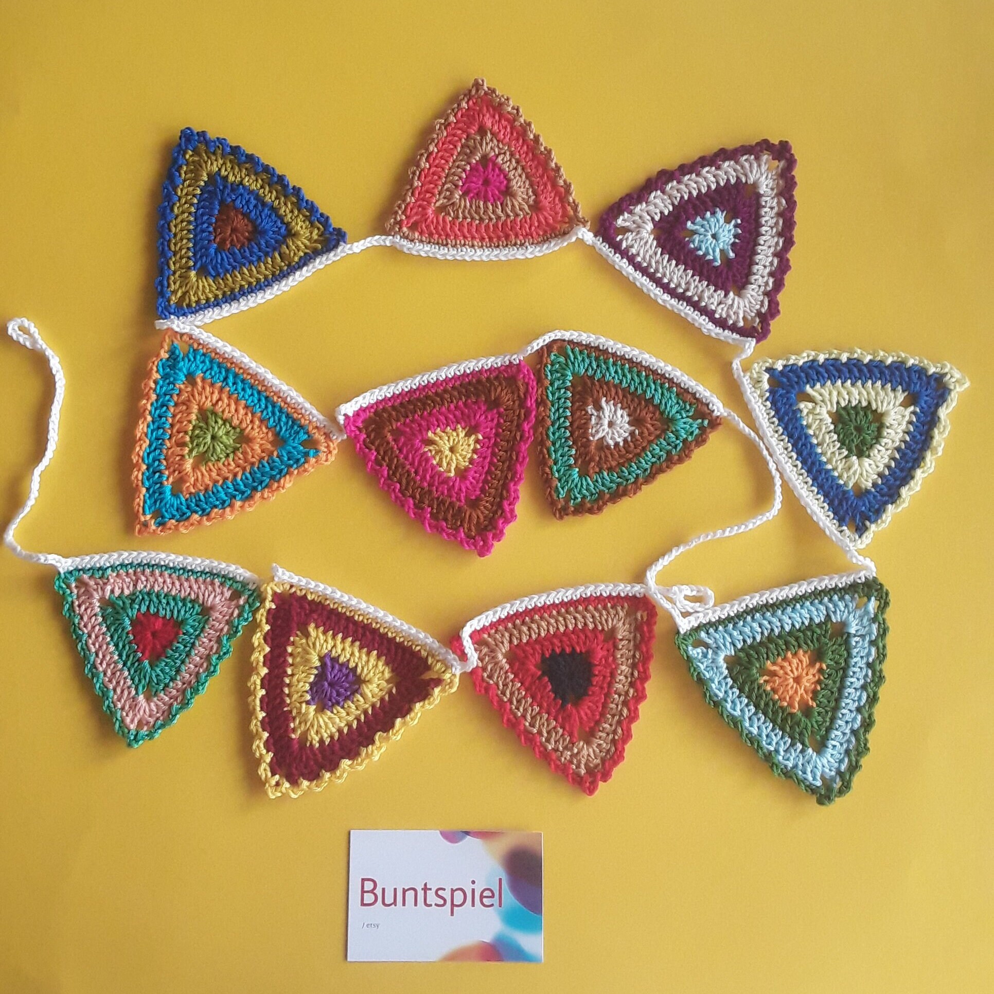 Crocheted Pennant Chain granny Square Garland - Etsy