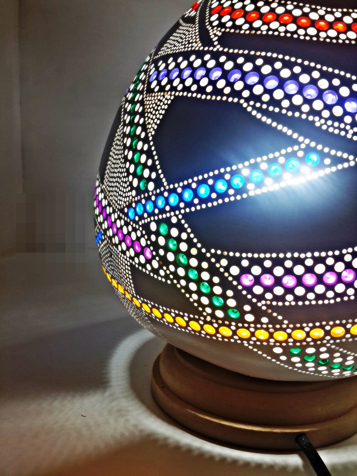 Bold Ring Chain Handmade Gourd Lamp | Etsy