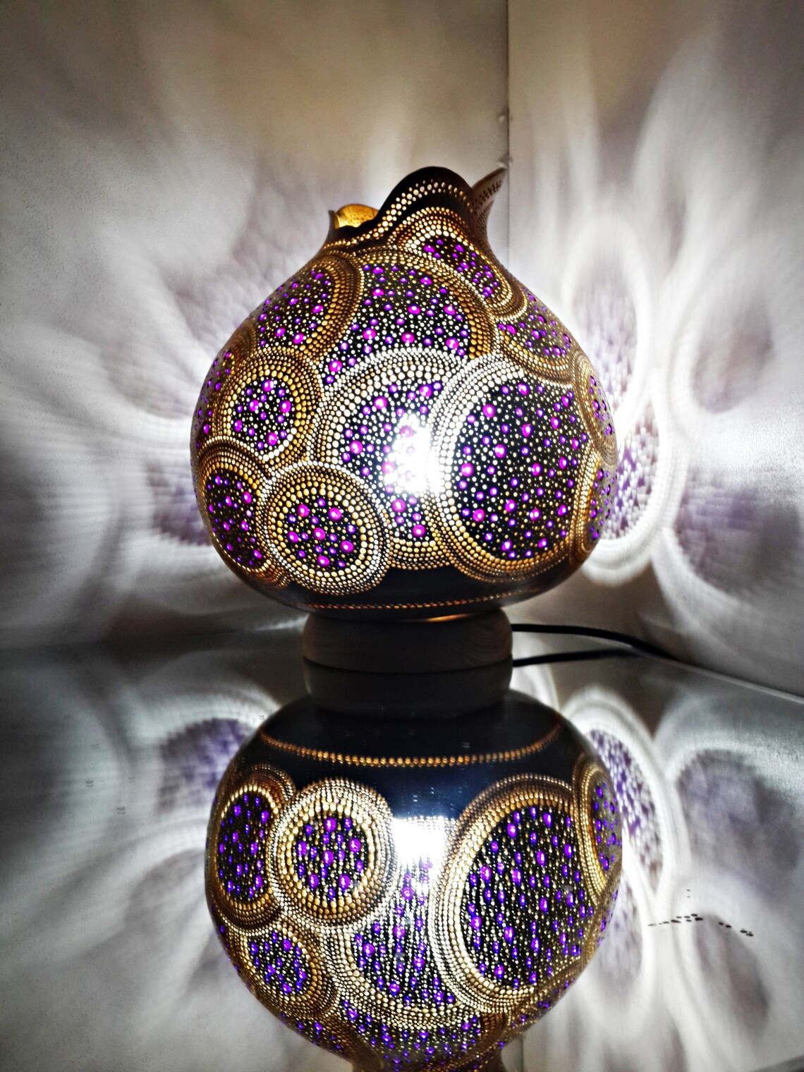 Bold Purple Rings Handmade Gourd Lamp Christmas Gift - Etsy