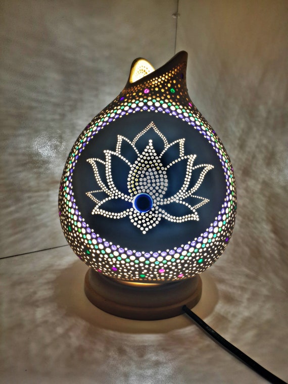 Handmade Lotus Flower Turkish Gourd Lamp Housewarming Gift - Etsy