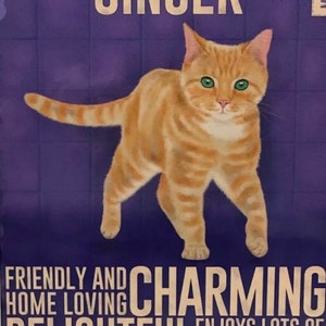 Gorgeous ginger Cat SMALL Tin Metal Wall Sign. Measuring 15 X 20 Cm. - Etsy