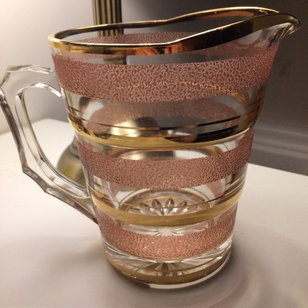 Glass Pitcher With Gold Rim - Etsy