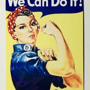 Classic rosie we Can Do It Tin Metal Wall Sign Size 15 X 20 Cm. - Etsy
