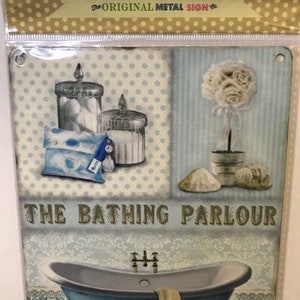 Gorgeous the Bathing Parlour Bathroom SMALL Tin Metal Wall Sign. - Etsy UK