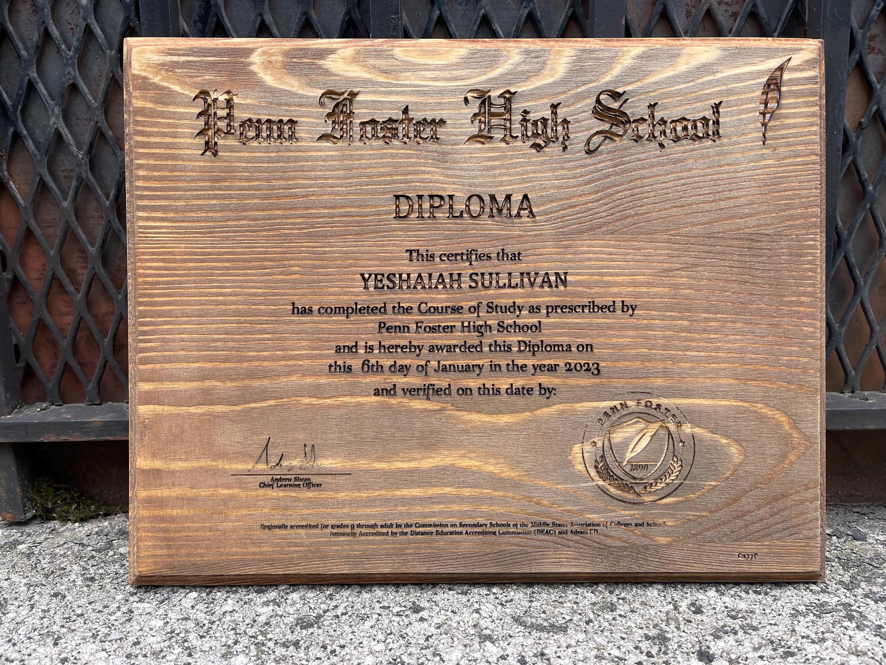 Personalized Wood Diploma Plaque – Custom Engraved Graduation Keepsake ...