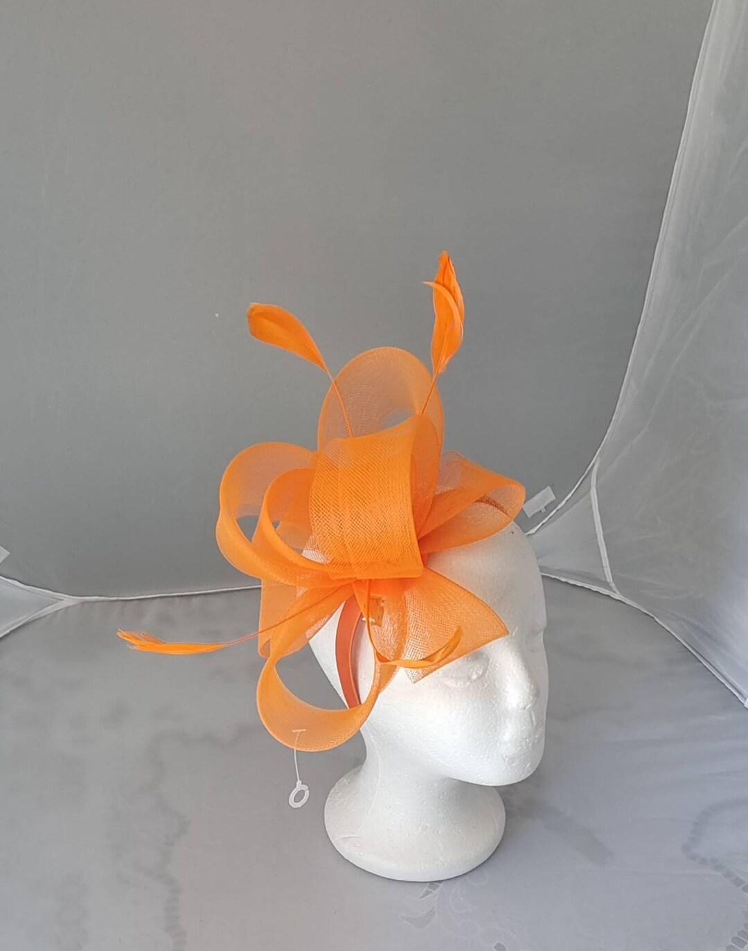 New Orange Colour Fascinator Hatinator With Band & Clip Weddings Races ...