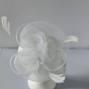New White Colour Feather Fascinator Hatinator With Headband,clip ...