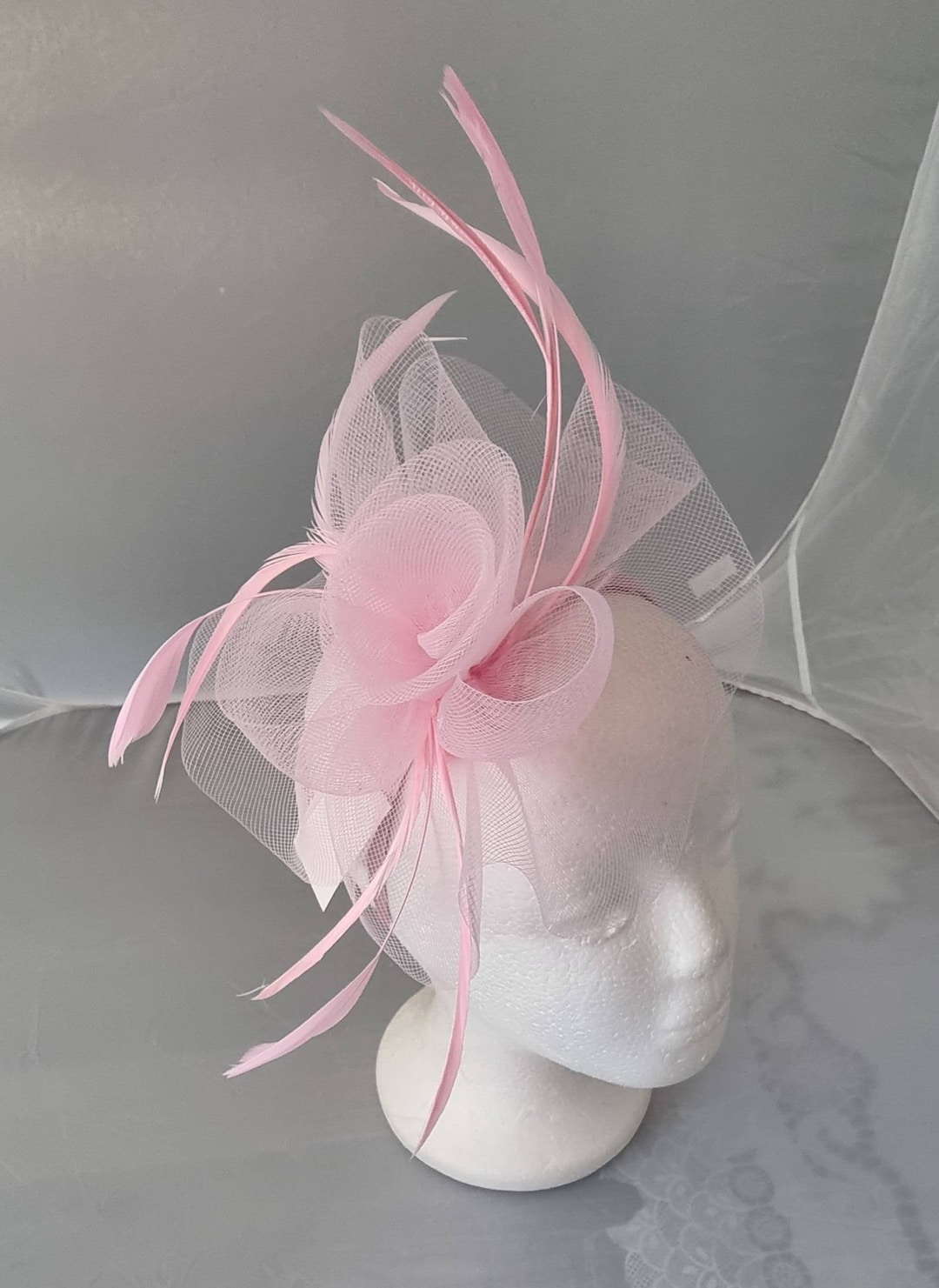 New Baby Pink, Light Pink Colour Fascinator Hatinator With Headband ...