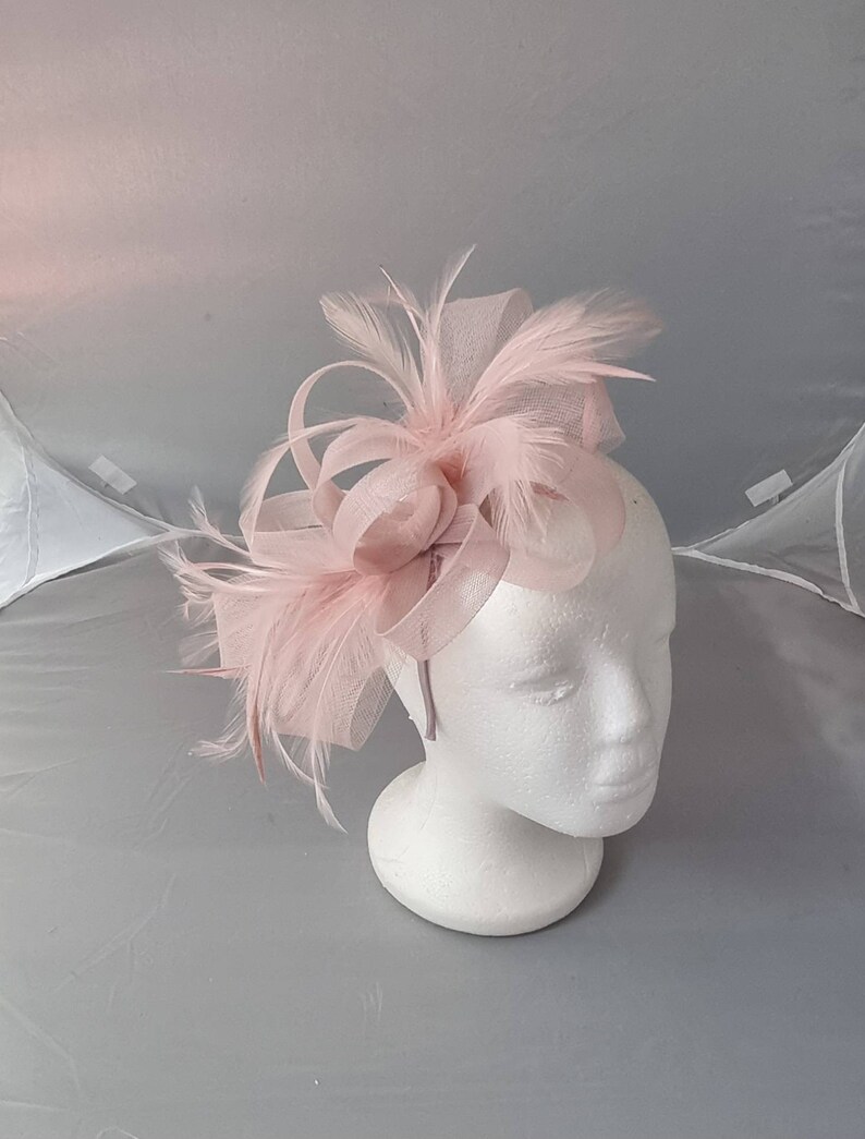 New Pale Pink light Pink Colour Fascinator Hatinator With - Etsy