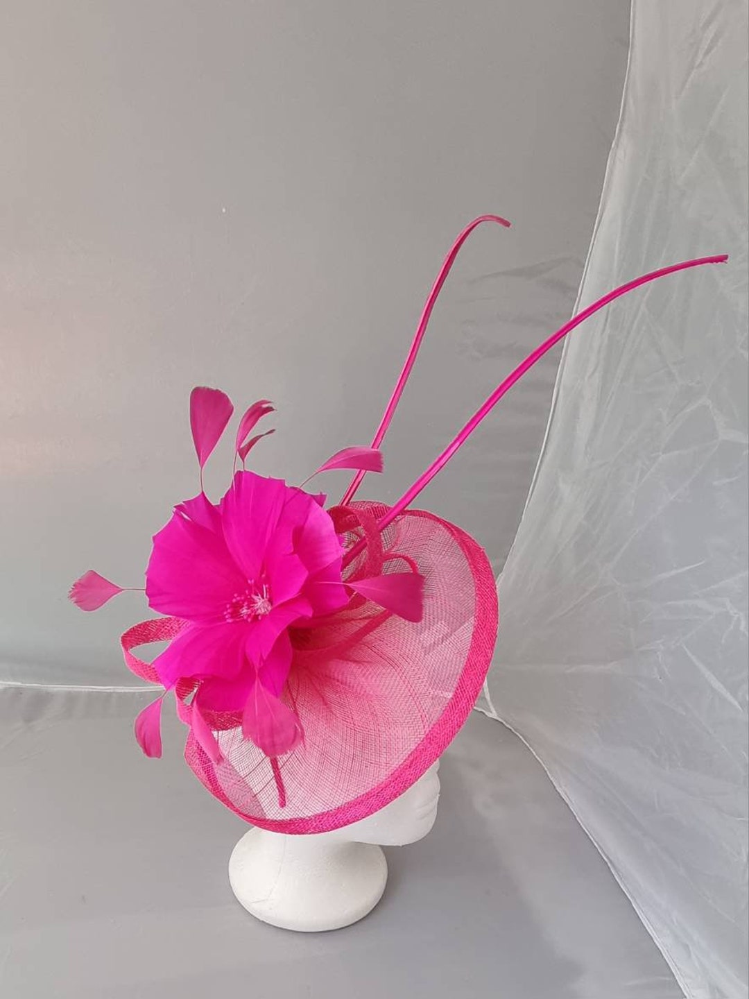 New Hot Pink Colour Fascinator Hatinator With Band & Clip Weddings ...