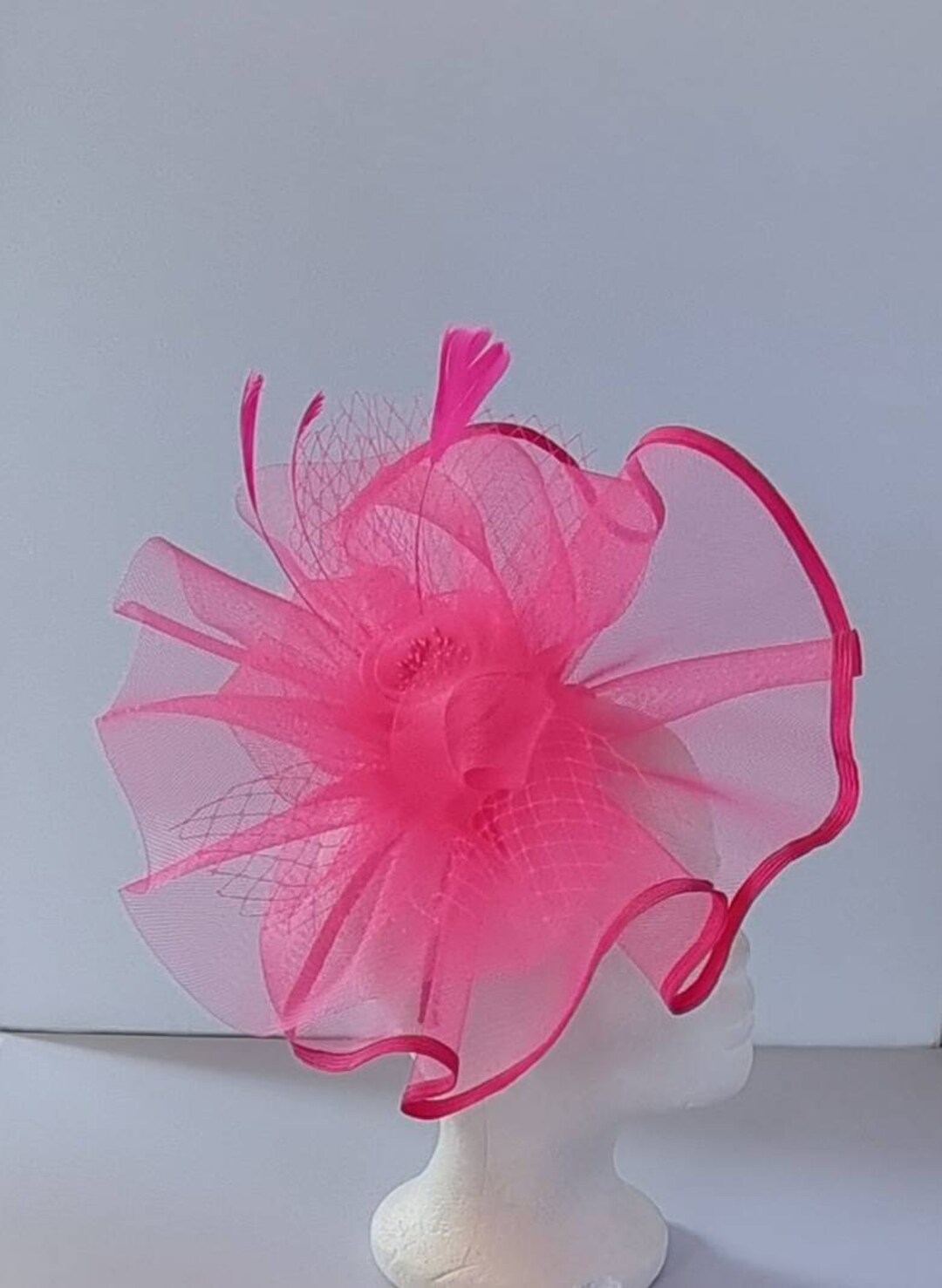 New Hot Pink Colour Fascinator Hatinator With Band & Clip Weddings ...
