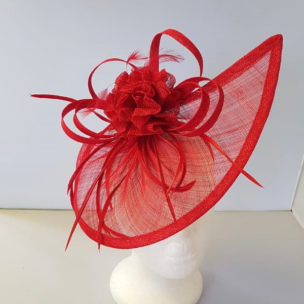Red Fascinator - Etsy