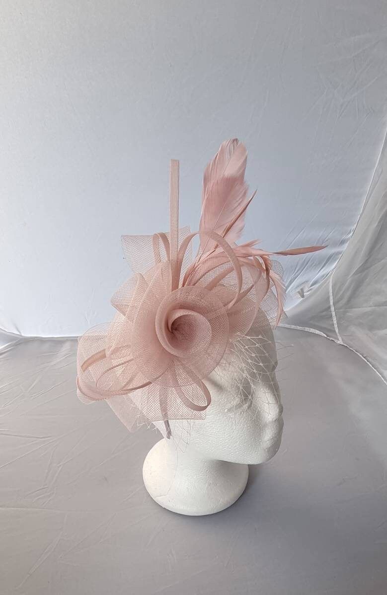 New Blush Pinklight Pink pale Pink Fascinator Hatinator With - Etsy UK