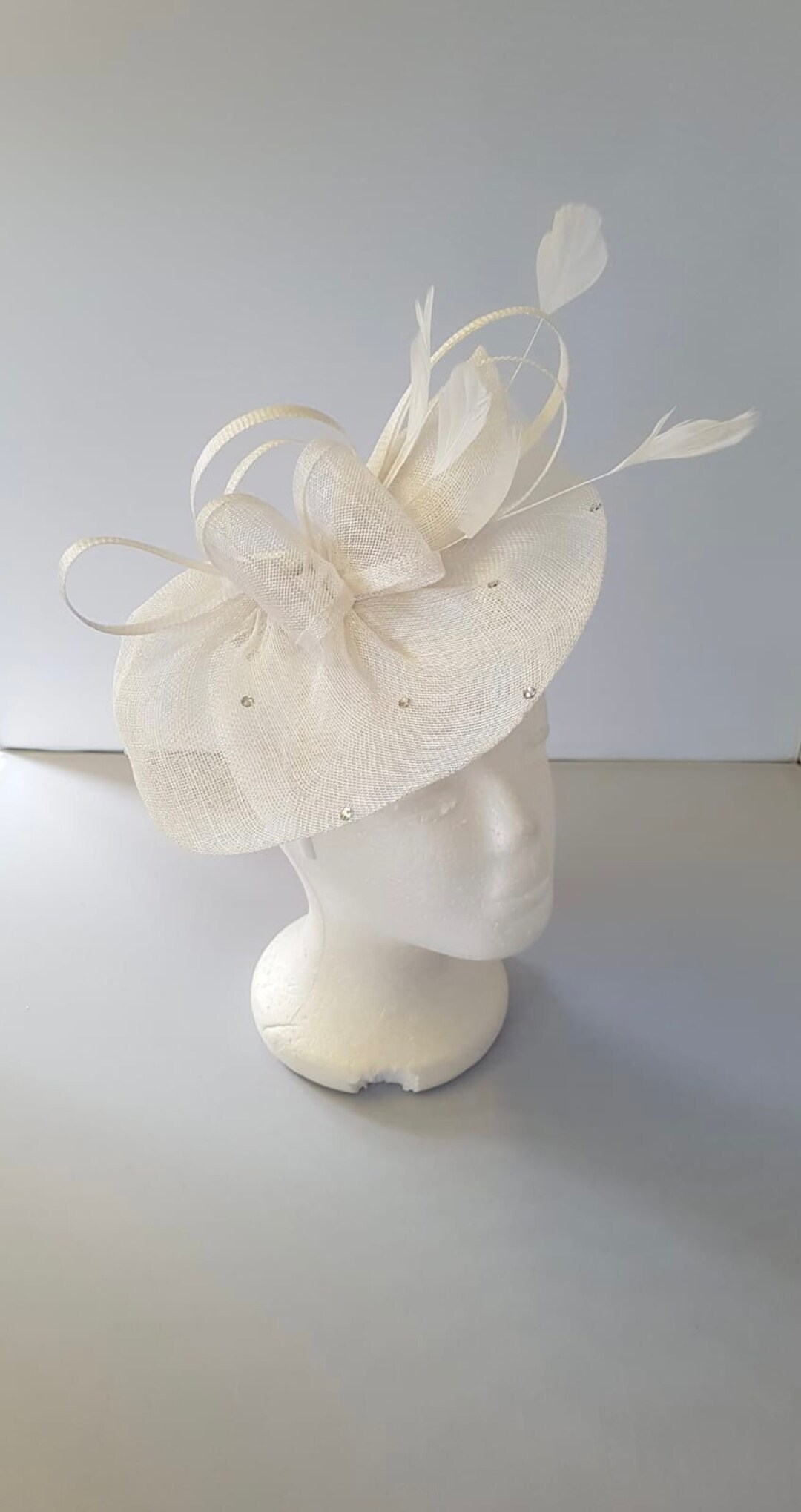 New White Colour Fascinator Hatinator With Band & Clip With More Colors ...