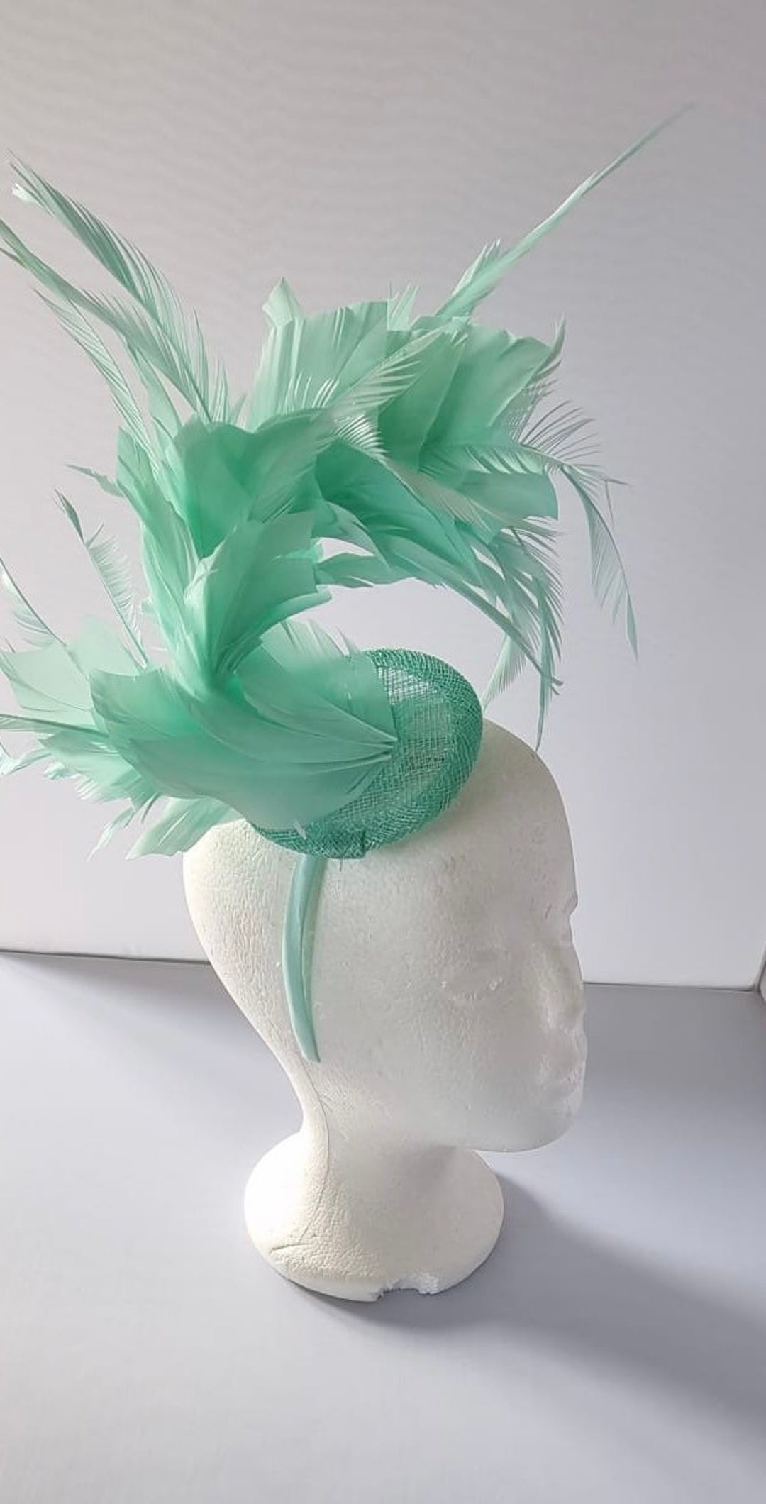 New Mint Green Colour Fascinator Hatinator With Band & Clip With More ...