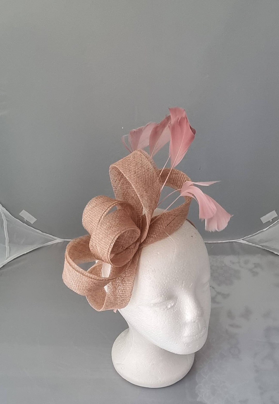 New Nude Pink Colour Fascinator Hatinator With Headband Weddings Races ...