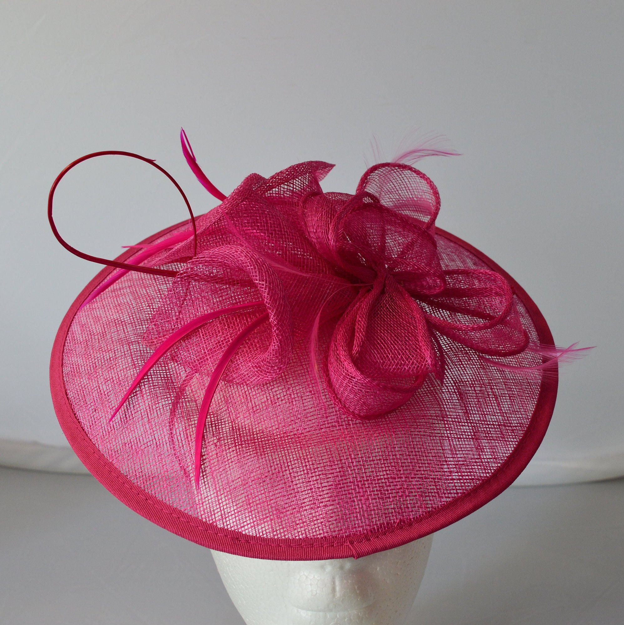 Hot Pink Fascinator Hatinator With Band & Clip Weddings Races - Etsy UK