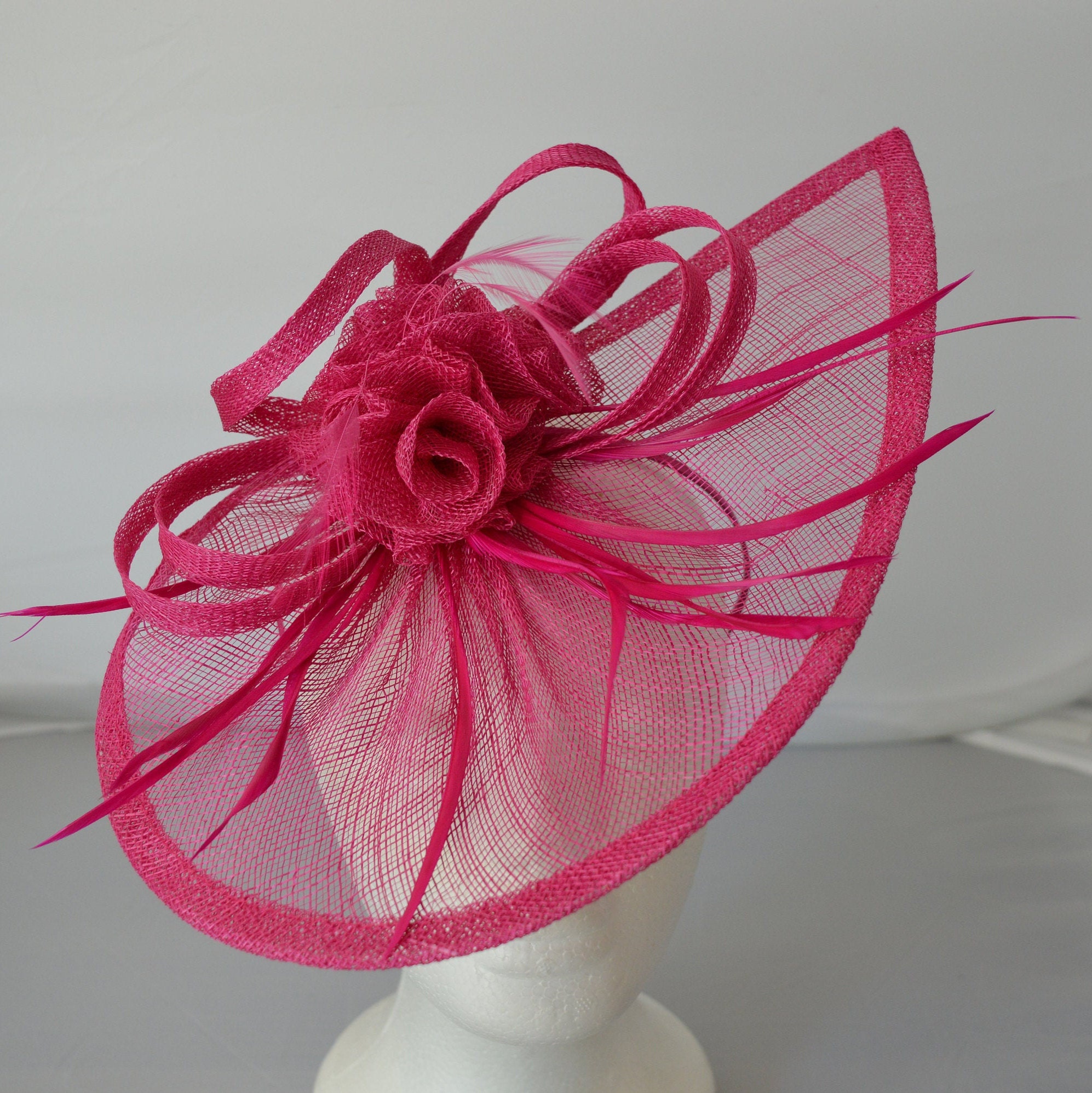 New Fuschia Pink Fascinator Hatinator With Band & Clip With - Etsy UK