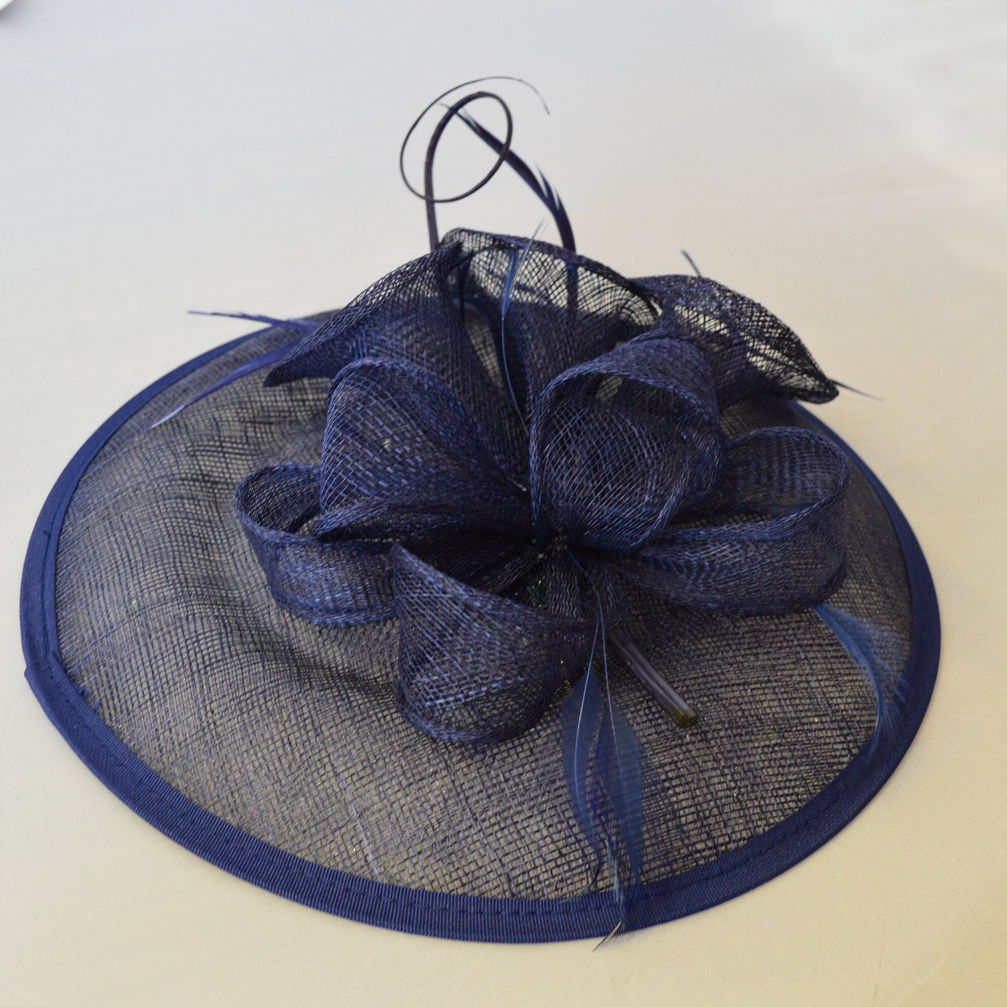 Navy Blue Fascinator Hatinator with Band & Clip Weddings | Etsy
