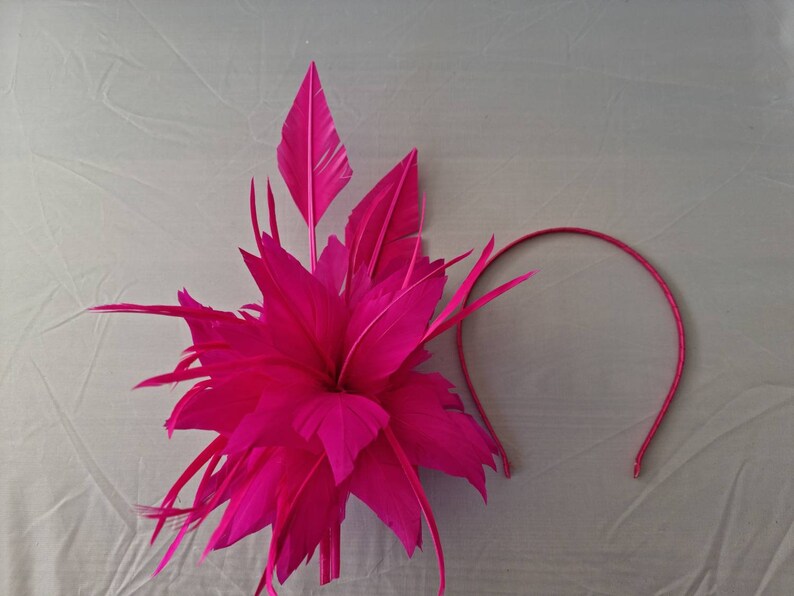 New Hot Pink Fascinator Hatinator With Band & Clip With More | Etsy