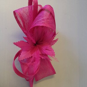 New Hot Pink Colour Fascinator Hatinator With Headband & Clip Weddings ...
